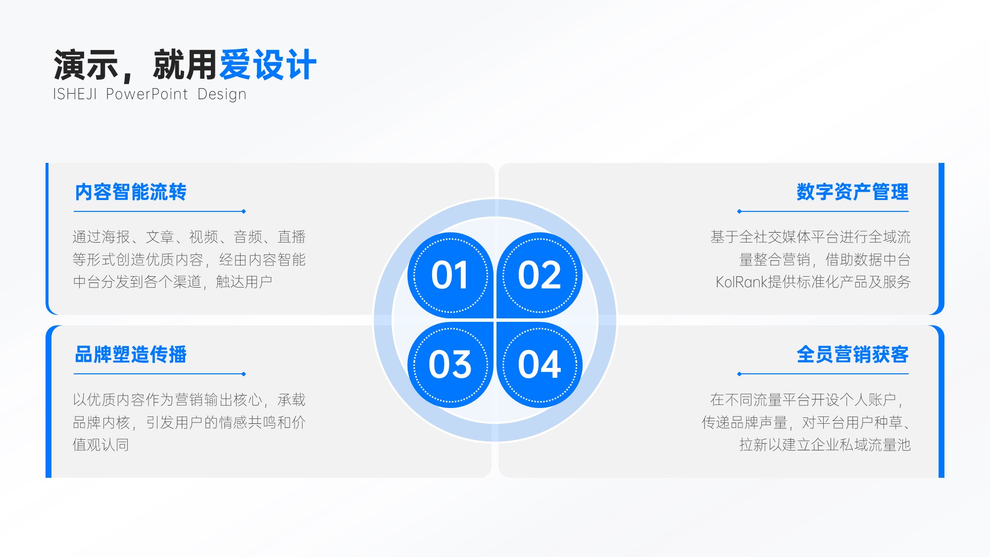 流程关系4项PPT内容页_爱设计